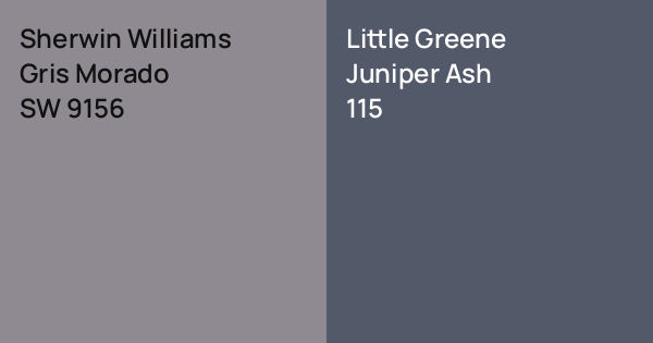 Sherwin Williams Gris Morado vs. Little Greene Juniper Ash comparison