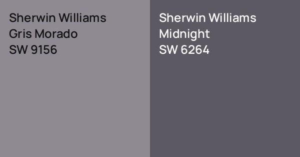 Sherwin Williams Gris Morado vs. Sherwin Williams Midnight comparison