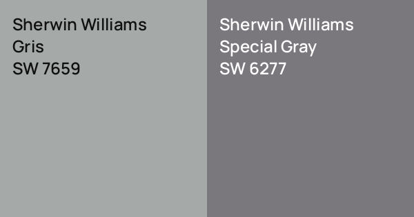 Sherwin Williams Gris vs. Sherwin Williams Special Gray comparison