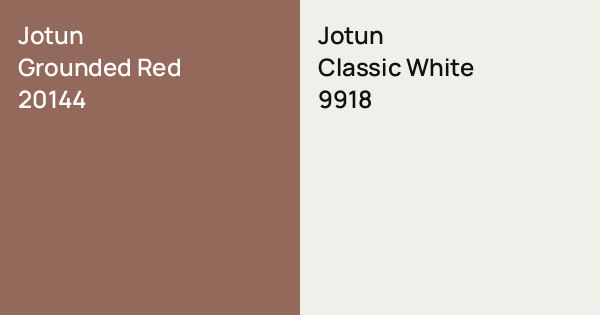 Jotun Grounded Red vs. Jotun Classic White comparison