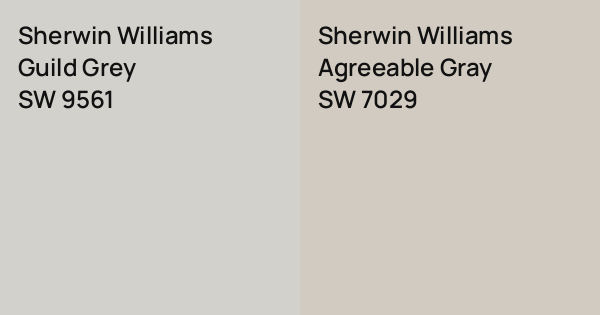 Sherwin Williams Guild Grey vs. Sherwin Williams Agreeable Gray comparison