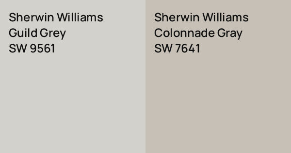 Sherwin Williams Guild Grey vs. Sherwin Williams Colonnade Gray comparison