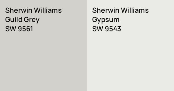 Sherwin Williams Guild Grey vs. Sherwin Williams Gypsum comparison