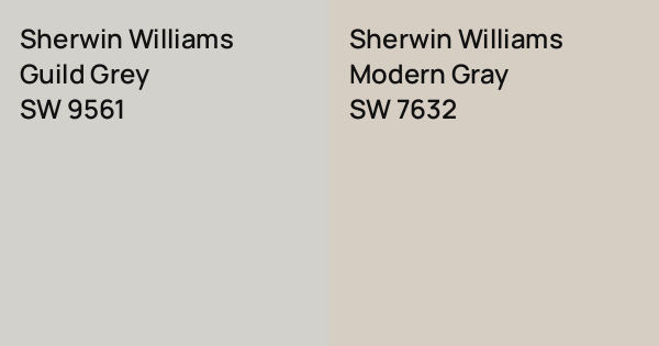 Sherwin Williams Guild Grey vs. Sherwin Williams Modern Gray comparison