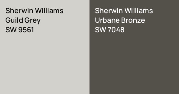 Sherwin Williams Guild Grey vs. Sherwin Williams Urbane Bronze comparison