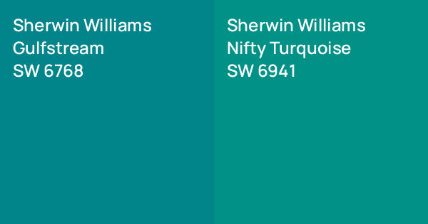 Sherwin Williams Gulfstream vs. Sherwin Williams Nifty Turquoise comparison