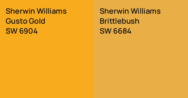 Sherwin Williams Gusto Gold vs. Sherwin Williams Brittlebush comparison