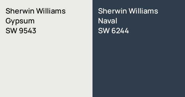 Sherwin Williams Gypsum vs. Sherwin Williams Naval comparison