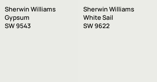 Sherwin Williams Gypsum vs. Sherwin Williams White Sail comparison