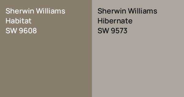 Sherwin Williams Habitat vs. Sherwin Williams Hibernate comparison