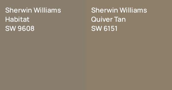 Sherwin Williams Habitat vs. Sherwin Williams Quiver Tan comparison