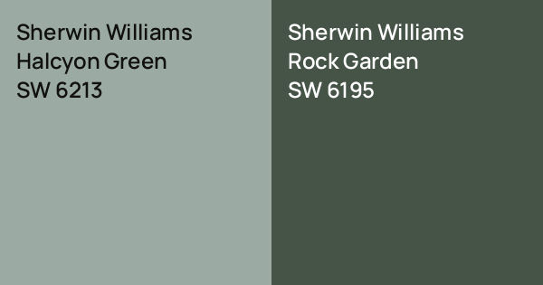 Sherwin Williams Halcyon Green vs. Sherwin Williams Rock Garden comparison