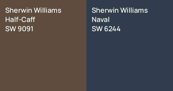 Sherwin Williams Half-Caff vs. Sherwin Williams Naval comparison
