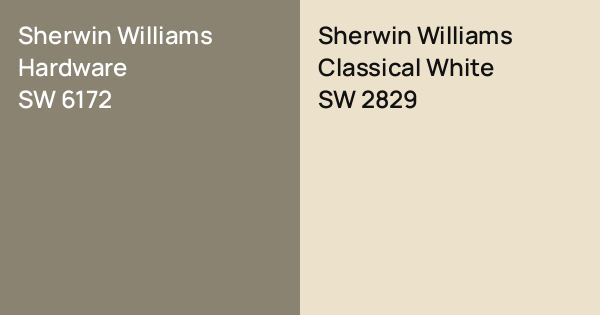 Sherwin Williams Hardware vs. Sherwin Williams Classical White comparison
