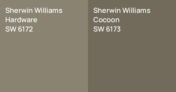 Sherwin Williams Hardware vs. Sherwin Williams Cocoon comparison