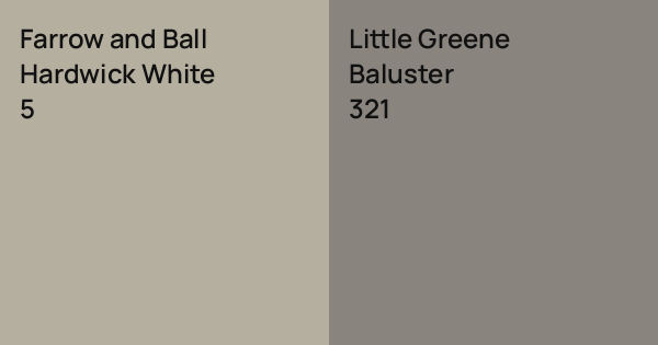 Farrow and Ball Hardwick White vs. Little Greene Baluster comparison