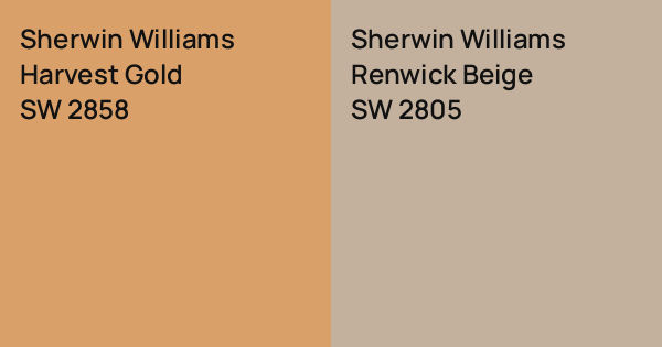 Sherwin Williams Harvest Gold vs. Sherwin Williams Renwick Beige comparison