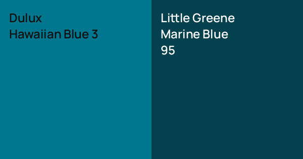 Dulux Hawaiian Blue 3 vs. Little Greene Marine Blue comparison