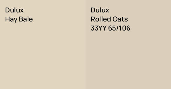 Dulux Hay Bale vs. Dulux Rolled Oats comparison