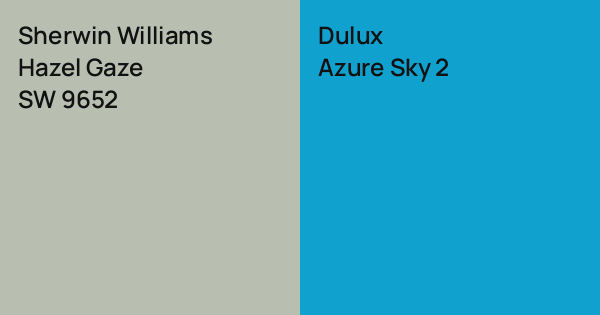 Sherwin Williams Hazel Gaze vs. Dulux Azure Sky 2 comparison