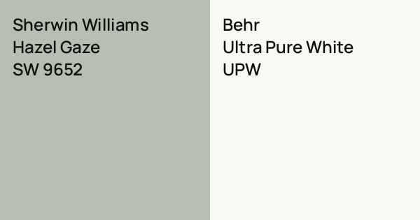 Sherwin Williams Hazel Gaze vs. Behr Ultra Pure White comparison
