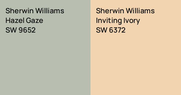 Sherwin Williams Hazel Gaze vs. Sherwin Williams Inviting Ivory comparison