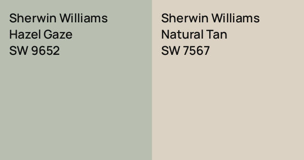 Sherwin Williams Hazel Gaze vs. Sherwin Williams Natural Tan comparison