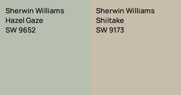 Sherwin Williams Hazel Gaze vs. Sherwin Williams Shiitake comparison