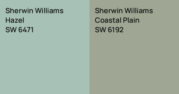 Sherwin Williams Hazel vs. Sherwin Williams Coastal Plain comparison