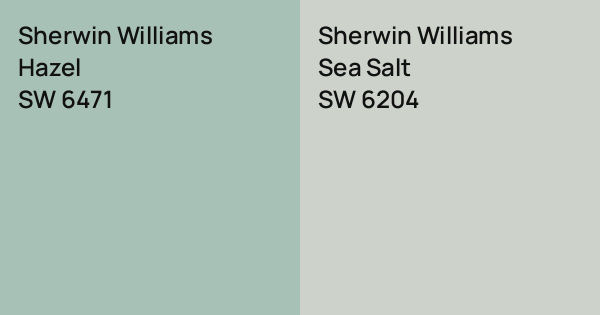 Sherwin Williams Hazel vs. Sherwin Williams Sea Salt comparison