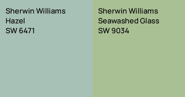 Sherwin Williams Hazel vs. Sherwin Williams Seawashed Glass comparison