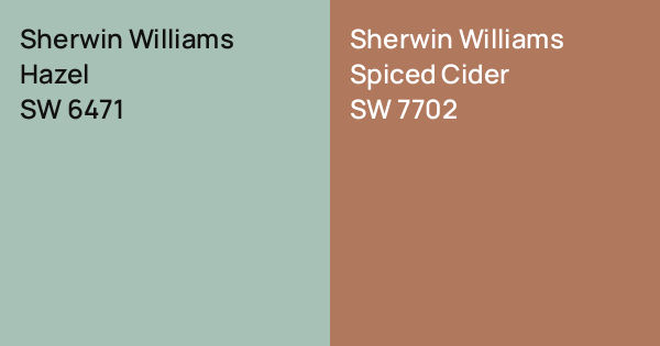 Sherwin Williams Hazel vs. Sherwin Williams Spiced Cider comparison
