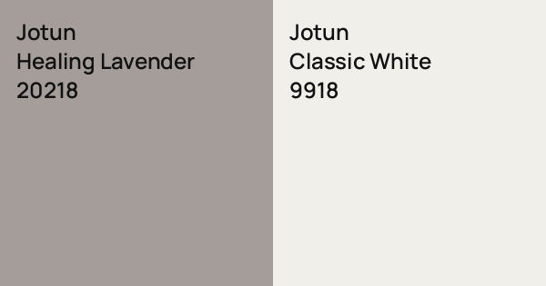 Jotun Healing Lavender vs. Jotun Classic White comparison