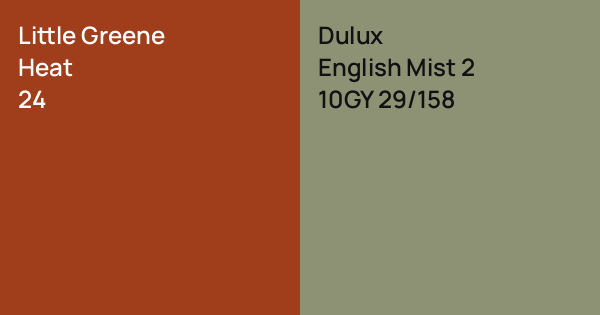 Little Greene Heat vs. Dulux English Mist 2 comparison