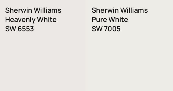Sherwin Williams Heavenly White vs. Sherwin Williams Pure White comparison