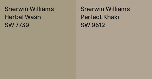 Sherwin Williams Herbal Wash vs. Sherwin Williams Perfect Khaki comparison