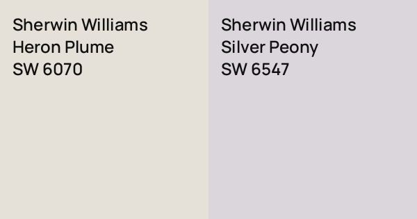 Sherwin Williams Heron Plume vs. Sherwin Williams Silver Peony comparison