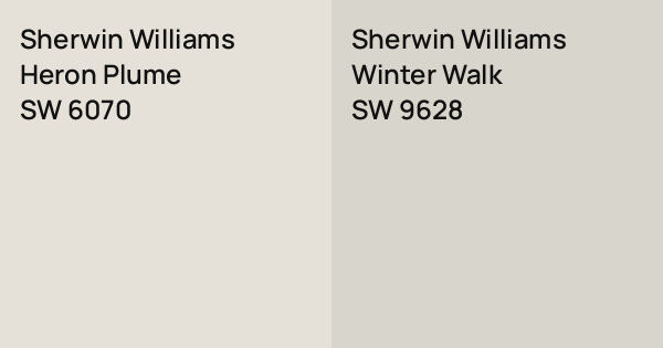 Sherwin Williams Heron Plume vs. Sherwin Williams Winter Walk comparison