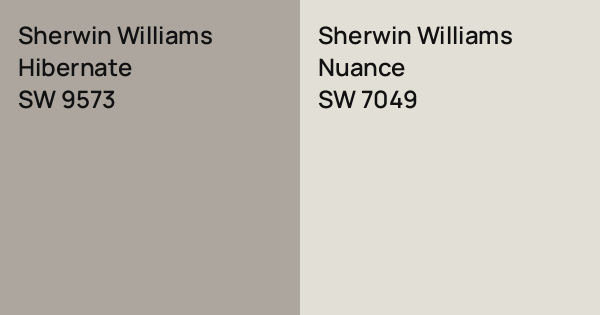 Sherwin Williams Hibernate vs. Sherwin Williams Nuance comparison