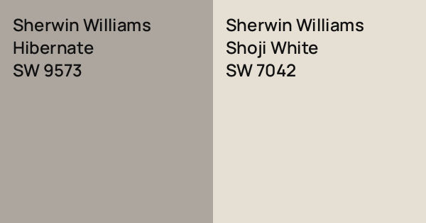 Sherwin Williams Hibernate vs. Sherwin Williams Shoji White comparison