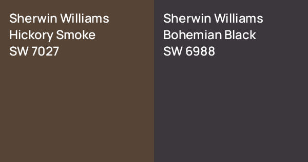 Sherwin Williams Hickory Smoke vs. Sherwin Williams Bohemian Black ...
