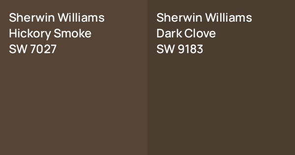 Sherwin Williams Hickory Smoke vs. Sherwin Williams Dark Clove comparison