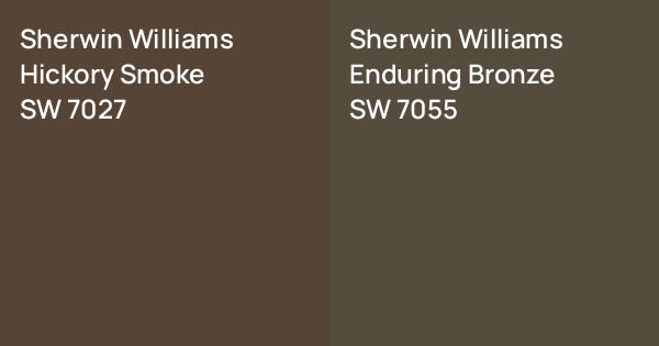 Sherwin Williams Hickory Smoke vs. Sherwin Williams Enduring Bronze ...