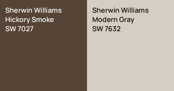 Sherwin Williams Hickory Smoke vs. Sherwin Williams Modern Gray comparison