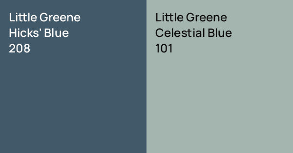 Little Greene Hicks' Blue vs. Little Greene Celestial Blue comparison