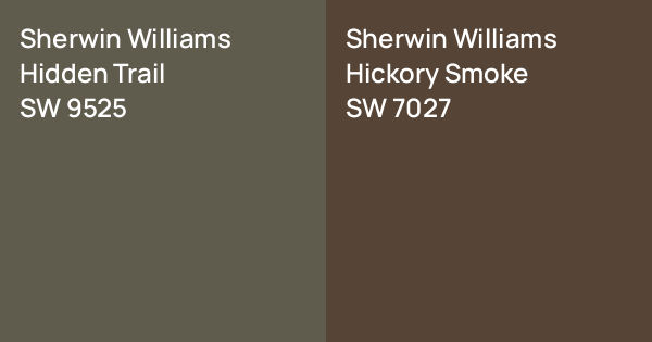 Sherwin Williams Hidden Trail vs. Sherwin Williams Hickory Smoke comparison