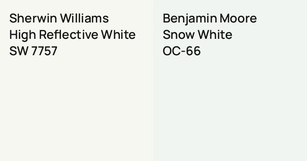 Sherwin Williams High Reflective White vs. Benjamin Moore Snow White ...