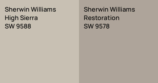 Sherwin Williams High Sierra vs. Sherwin Williams Restoration comparison