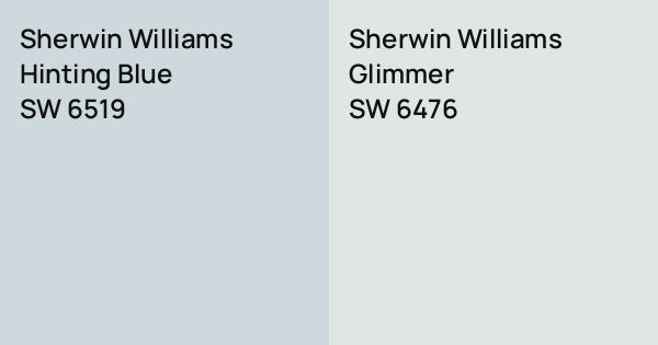 Sherwin Williams Hinting Blue vs. Sherwin Williams Glimmer comparison