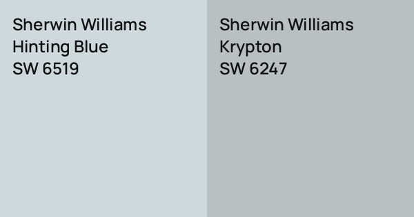 Sherwin Williams Hinting Blue vs. Sherwin Williams Krypton comparison